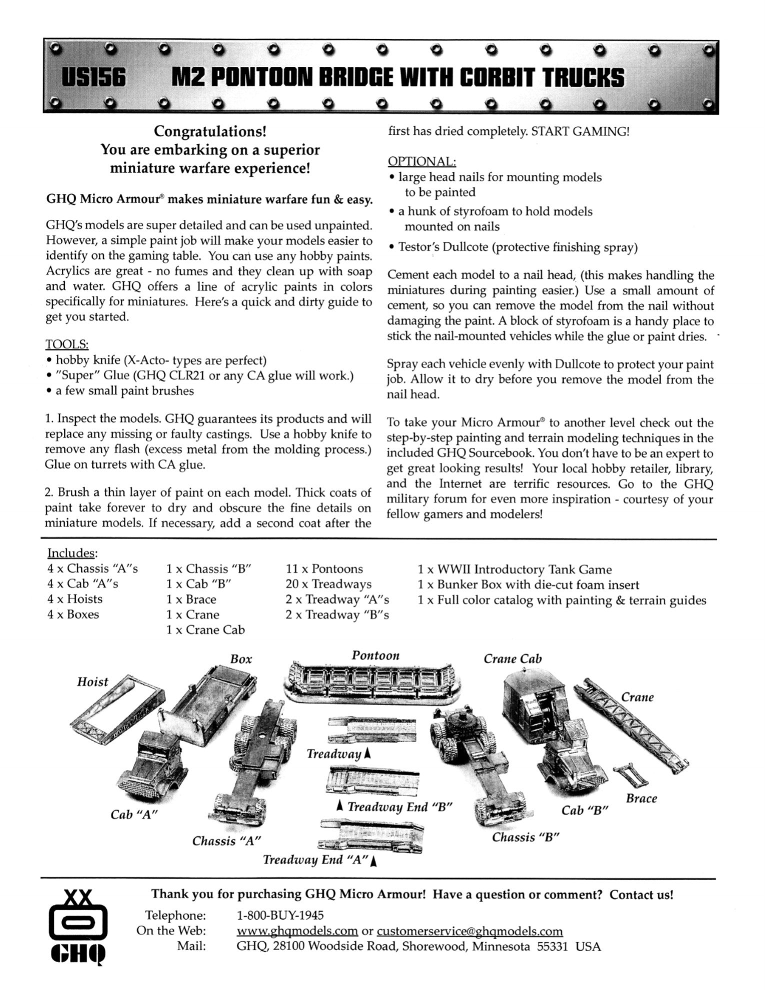 M2 Pontoon Bridge w/ Corbitt 50SD6 6-Ton Trucks – GHQ Models
